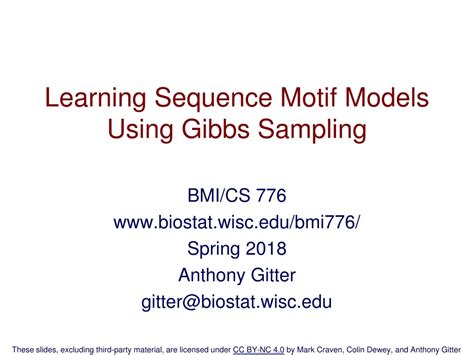 Ppt Learning Sequence Motif Models Using Gibbs Sampling Powerpoint