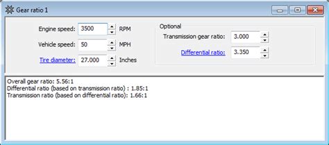 Speed Wiz Gear Ratio Calculation 1