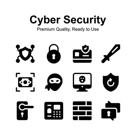 pack of cyber security icons up for premium use 46258341 vector art at