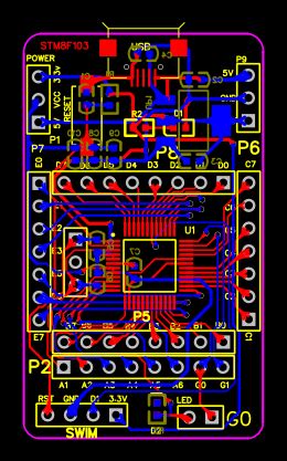 STM8S105 Minimum System Board Platform For Creating And Sharing