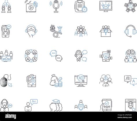 Trade Organization Line Icons Collection Lobbying Advocacy Nerking