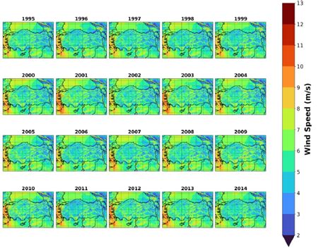 Annual Mean Wind Speeds At 80 M Annual Statistical Statistics Are Also Download Scientific