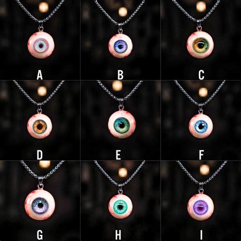 Gothic Horror Eyeball Necklace Blue Iris Polymer Clay Pendant Etsy