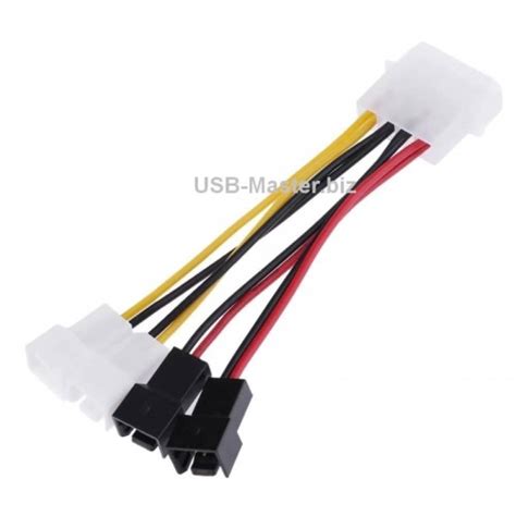 Y-сплиттер【Molex 4Pin на 4 по 3-Pin】для подключения 4-х вентиляторов ...
