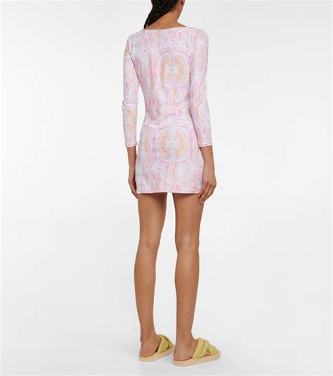 Reina Olga Duke Printed Cutout Minidress Reina Olga