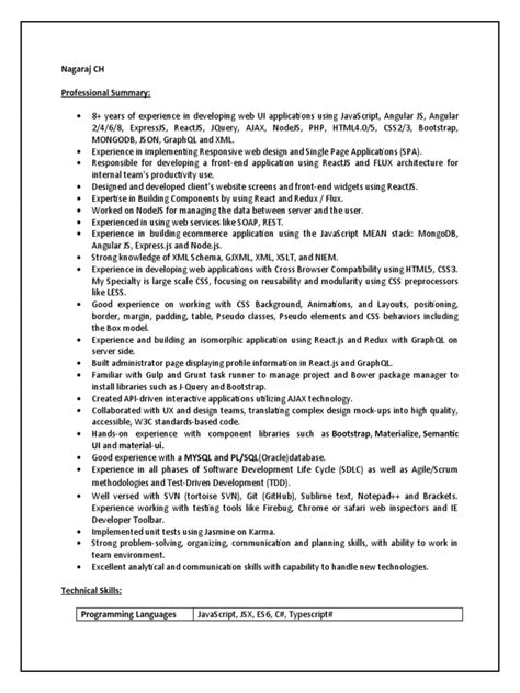nagaraj ch professional summary pdf ajax programming angular js