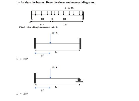 Solved 1− Analyze The Beams Draw The Shear And Moment