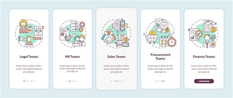 Premium Vector Contract Management Software Users Onboarding Mobile App Page Screen With Concepts
