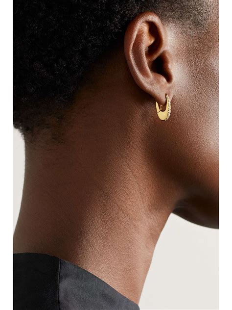 Melissa Kaye Lulu Small 18 Karat Gold Diamond Hoop Earrings Net A Porter
