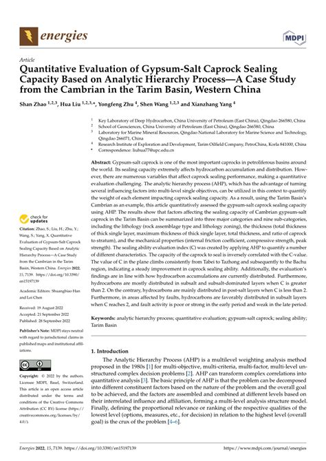 Pdf Quantitative Evaluation Of Gypsum Salt Caprock Sealing Capacity Based On Analytic