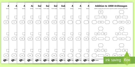 Lks2 Arithmagon Addition And Subtraction Worksheets