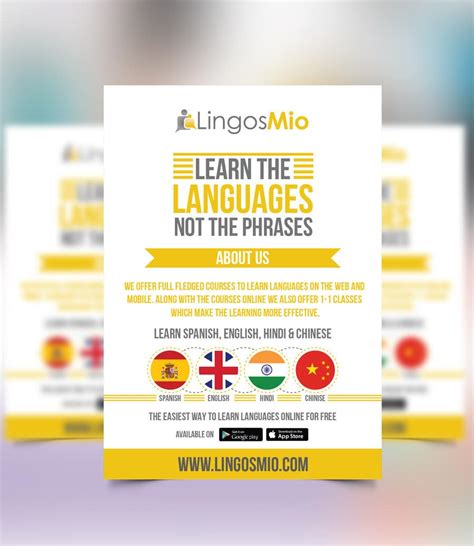 design a flyer for a language learning application freelancer