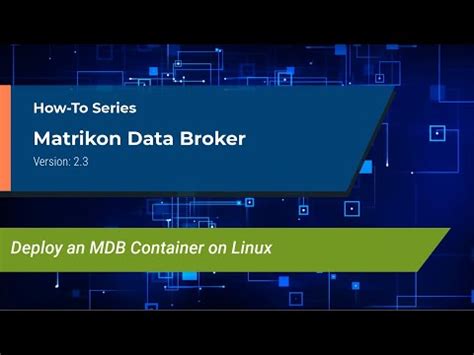 MDB How To Deploy MDB As A Container On Linux YouTube