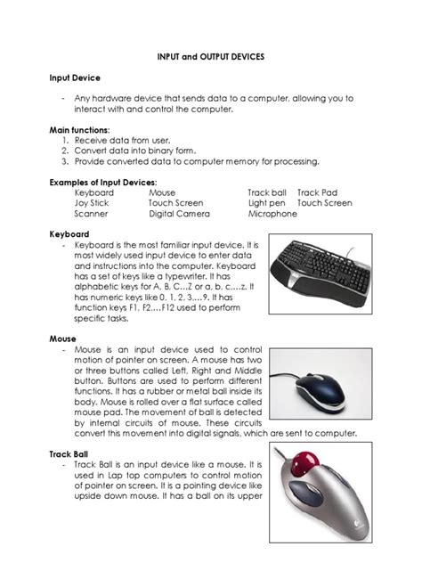 Input And Output Devices Input Device Download Free Pdf Printer Computing Computer Monitor