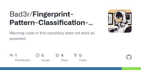 Github Bad3rfingerprint Pattern Classification Practice Warning