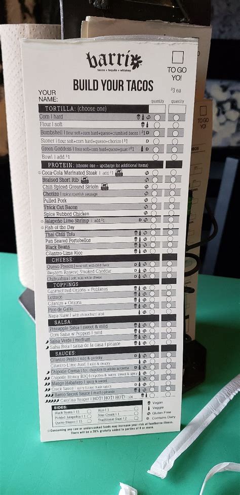Barrio Tacos Willoughby Menu Prices And Restaurant Reviews Order