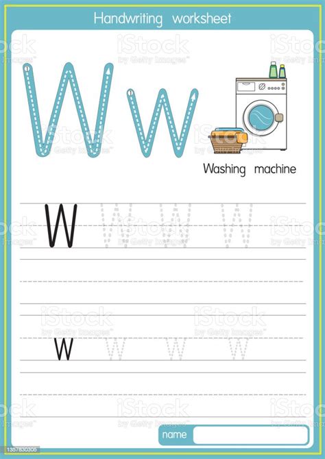 알파벳 문자 W 어퍼 케이스 또는 어린이 학습 연습 Abc를위한 대문자세탁기의 벡터 일러스트 0명에 대한 스톡 벡터 아트 및 기타 이미지 Istock
