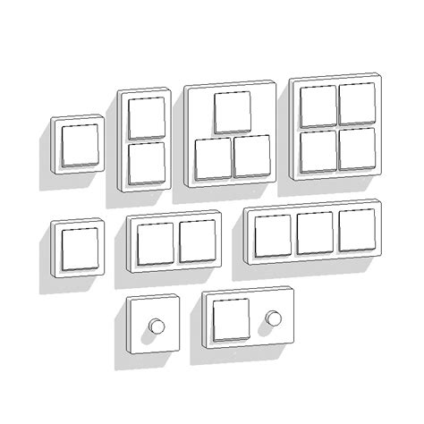 Large Light Switch Pack Light Switches And Fan Controlsdimmers Revit