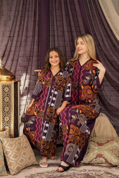 Afandina Mother And Daughter Jalabiya Set With A Harmonious Design And