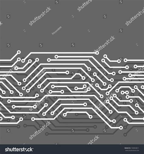Circuit Board Seamless Pattern Background Microchip Stock Vector Royalty Free