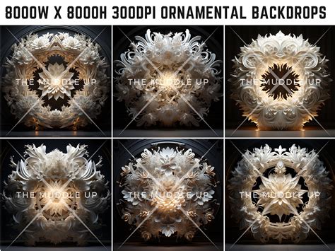 60 X Ornamental Digital Backdrop Overlay Maternity Photoshoot