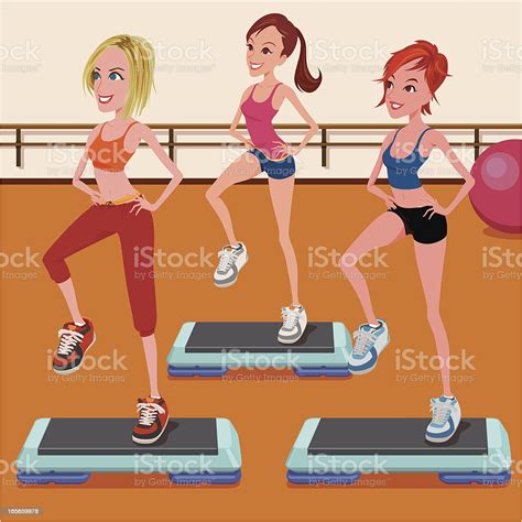Group Step Class Stock Illustration Download Image Now Exercising