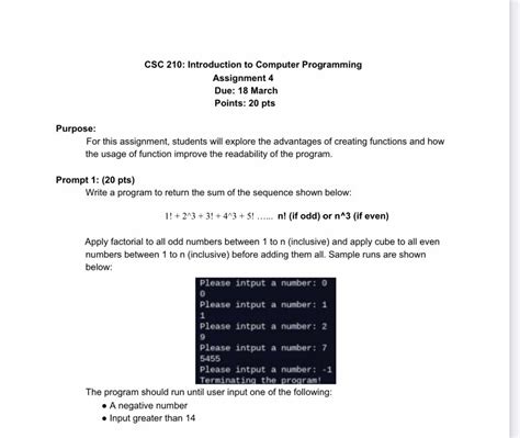 Solved Csc 210 Introduction To Computer Programming