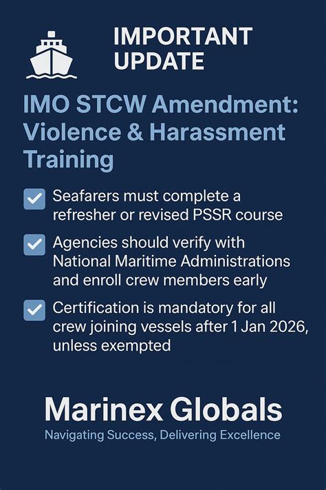 Imo Amends Stcw Code On Violence And Harassment Training Marinex