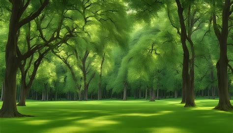 Premium Photo A Forest With Trees And A Field With A Green Grass