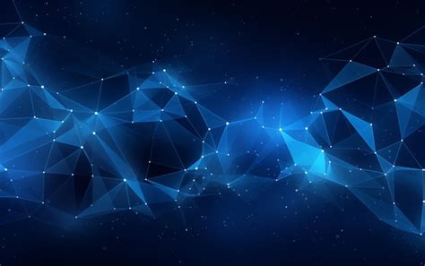 Premium Photo Abstract Plexus Blue Geometrical Shapes Connection