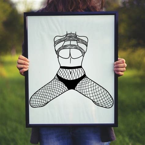 Sex Room Art Line Drawing Bondage Art Handcuff Art Sexy Line Art