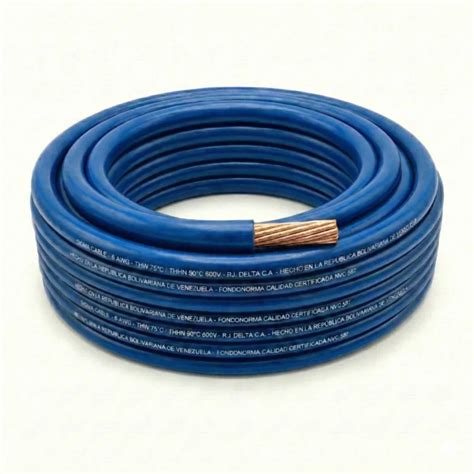 Cable Thhw Calibre 6 Awg Azul Rollo 100m Sigma Electricaracas