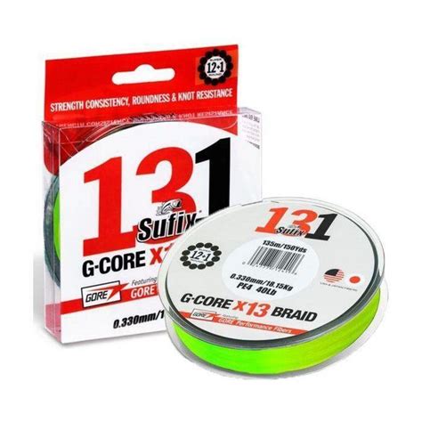 Sufix G Core 131 Braid 150yd Neon Chartreuse Addict Tackle