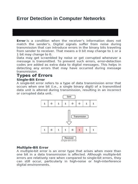 error detection in data communication network pdf error detection and correction error