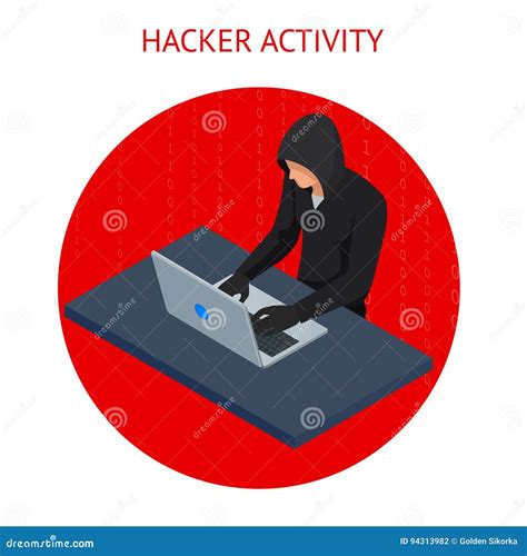 Isometric Vector Internet Hacker Attack And Personal Data Security Concept Computer Security