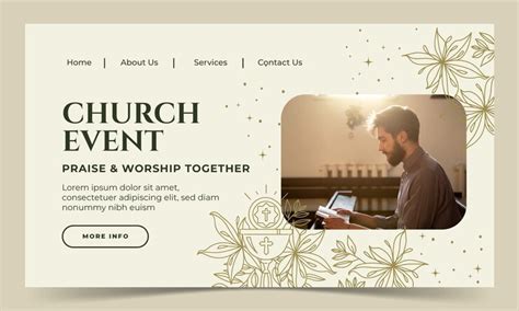 Free Vector Flat Design Christian Church Landing Page Template