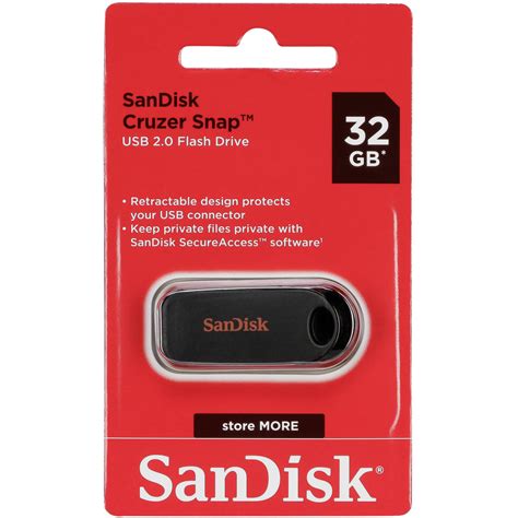Original Sandisk Cruzer Snap 32gb Black Usb 20 Flash Drive Sdcz62