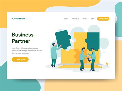 Landing Page Template Of Business Partner Illustration Concept Modern Flat Design Concept Of