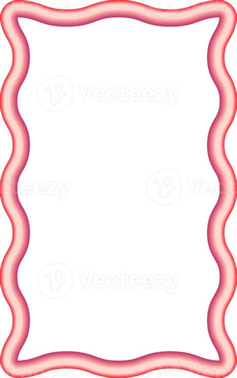 Wavy Border Frame Squiggle Edge Rectangle Neon Color Scallop Shape Retro Groovy Aesthetic