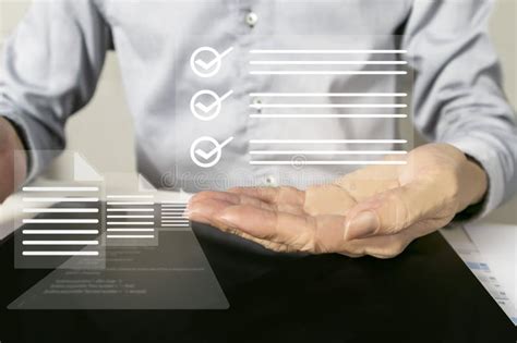 Data Verification Concept Businessman Accepts Terms And Conditions Of Trade And Investment