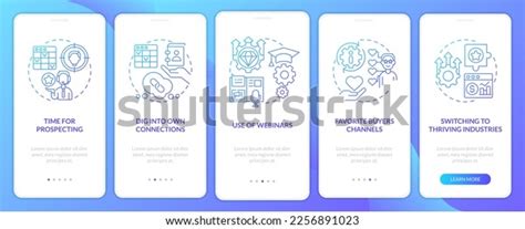 Sales Prospecting Techniques Blue Gradient Onboarding Stock Vector Royalty Free 2256891023