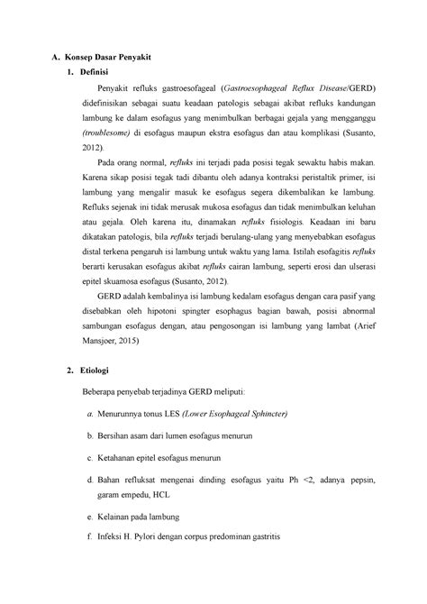 Kasus Gerd Lantai 3 Gerd A Konsep Dasar Penyakit 1 Definisi