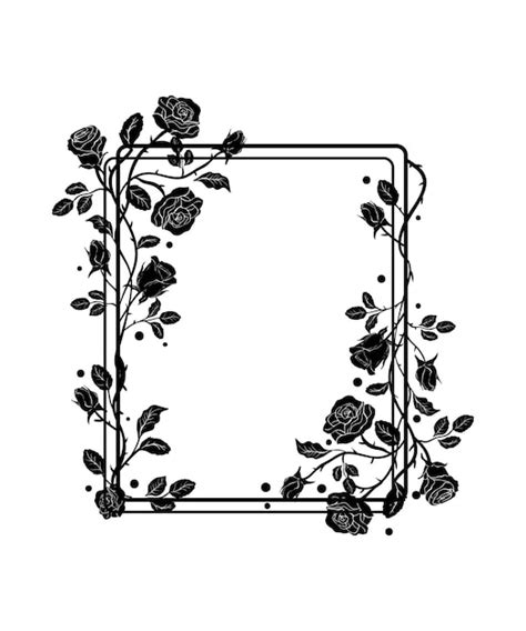 Premium Vector Black Frames Of Roses