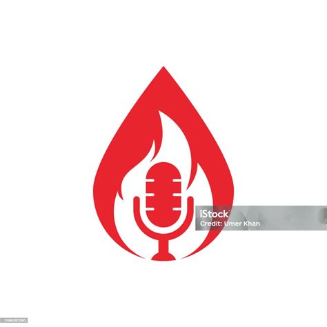 파이어 팟캐스트 로고 디자인 템플릿 가수에 대한 스톡 벡터 아트 및 기타 이미지 가수 경쟁 노래 Istock