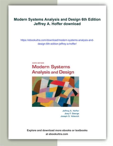 Modern Systems Analysis And Design 6th Edition Jeffrey A Hoffer Pdf