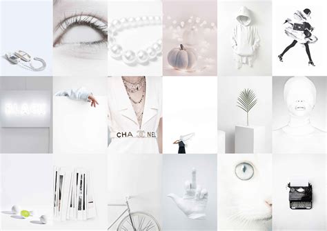 Neutral White Aesthetic Collage Kit Minimalist Room Decor Digital