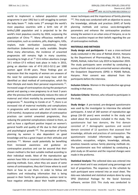 Knowledge Attitude Practices Contraceptive Methods Women Reproductive Age Group Pdf Pregnancy