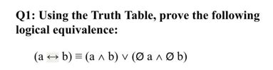 Solved Q Using The Truth Table Prove The Following Chegg
