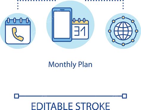 Monthly Telecom Plan With Unlimited Internet And Calls Vector Telecommunication Period Limit