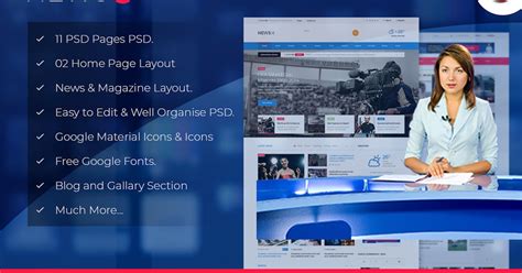 Новости 24 Psd шаблон журнала Веб сайты Наборы Ux и Ui Включая блог и чистый Envato Elements